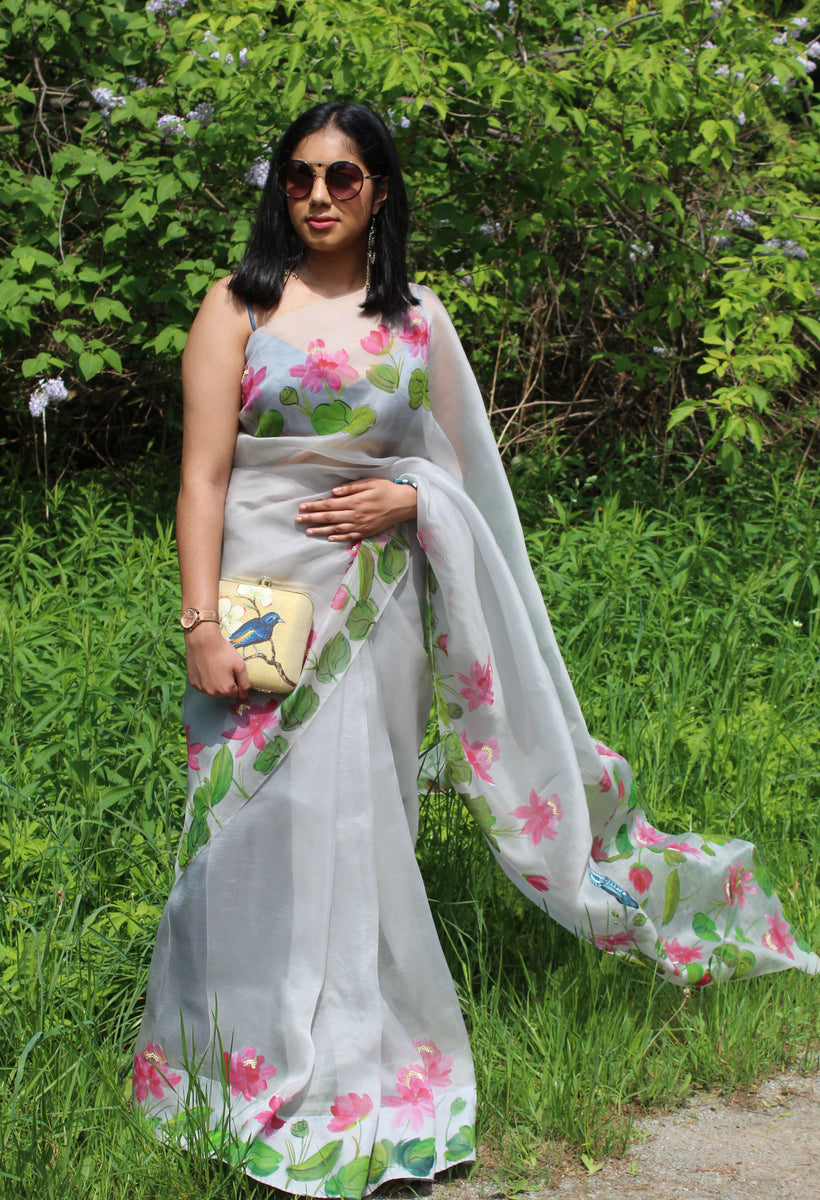 Gray Tamarai Saree – THARAKAS